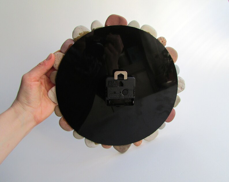 Pebble Art Clock 11", Coastal Stone Clock, Sea Pebble Wall Clock, Beach ...