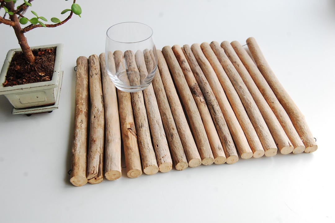 Driftwood Placemat 14.5", Decorative Table Mat, Rolling Wooden Mat ...
