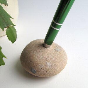 Stone Pen Holder Heavy Stone Pen Stand Coastal Office Decor - Etsy