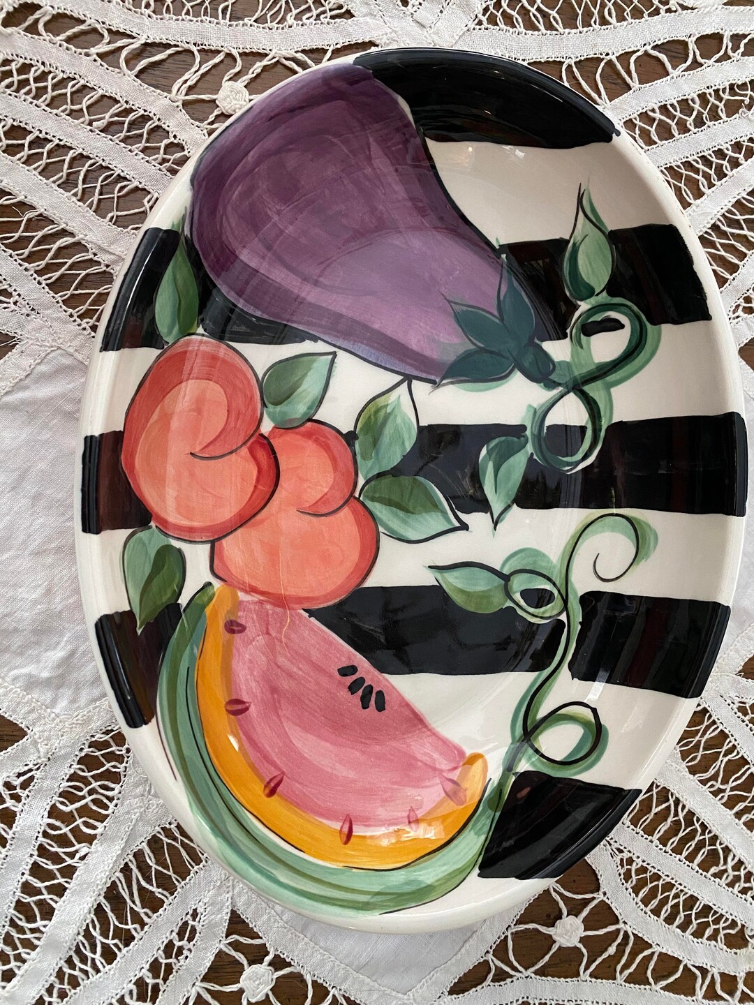 Vicki Carroll Studio Bon Appetite Rare Long Bowl Dish 1995 - Etsy