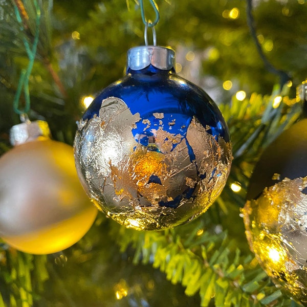 Blue Gold Ornaments - Etsy