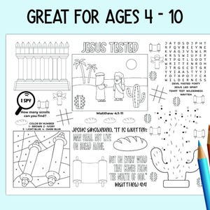 Jesus Tested Activity Sheet, Jesus is Tempted, Children's Church, Bible ...