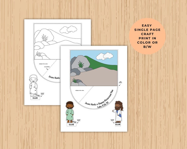 Jesus Heals a Demon-possessed Man 3D Craft, Sunday School, Bible Class ...