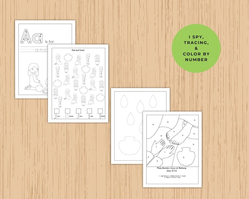 Mary Anoints Jesus at Bethany Activity Pages, Holy Week Activities ...