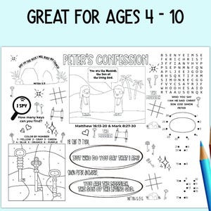 Peter's Confession Activity Sheet, Children's Church Activity, Bible ...