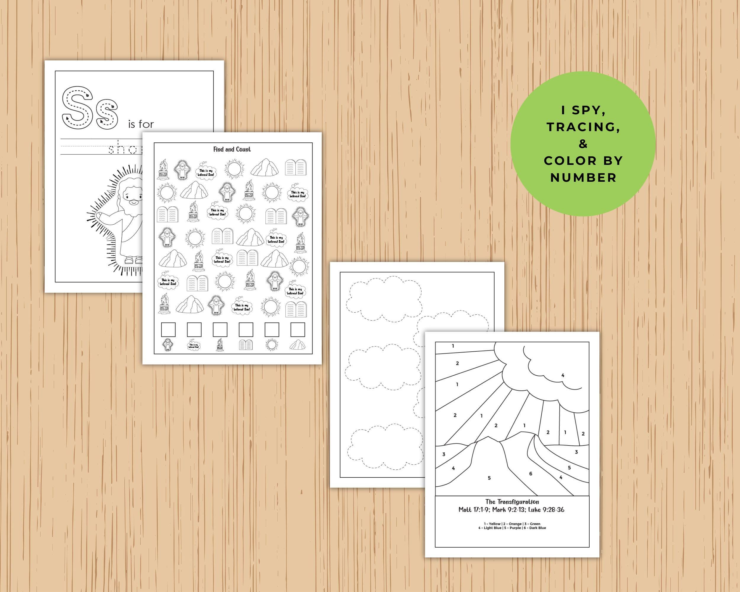 The Transfiguration Activity Pages, Sunday School Activities, Bible ...