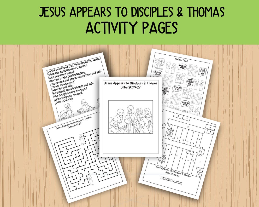 Jesus Appears to Disciples and Thomas Activity Pages, Holy Week ...