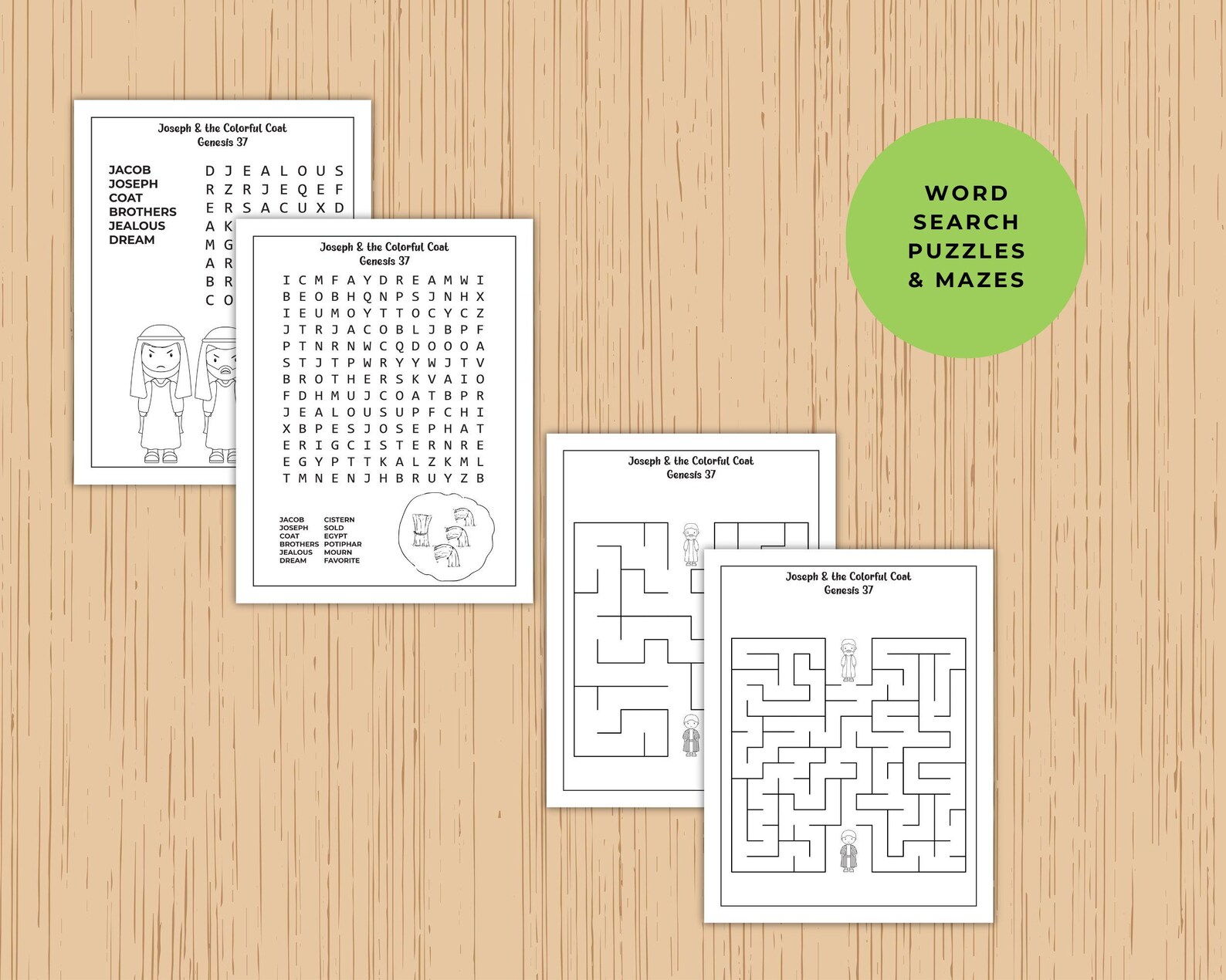 Joseph & the Colorful Coat Activity Pages, Joseph Sold Into Slavery ...