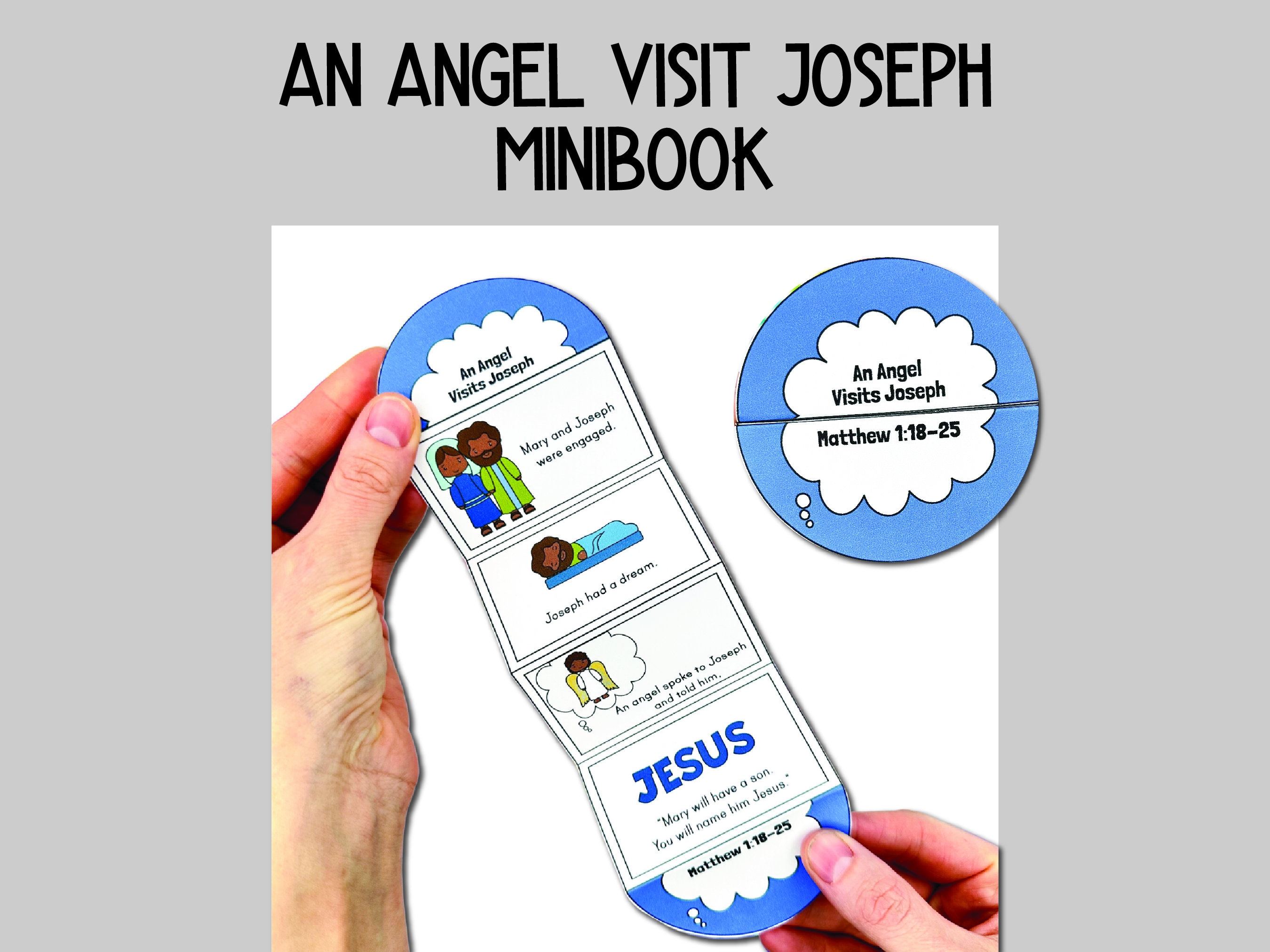 An Angel Visits Joseph Minibook, Matthew 1, Angel Appears to Joseph in ...