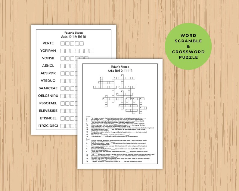 Peter's Vision Activity Pages, Cornelius and Peter, Peter Reports to ...
