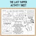 The Last Supper Activity Sheet, Children's Church Activity, Bible ...