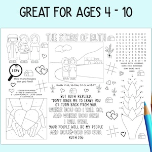 The Story of Ruth Activity Sheet, Children's Church, Bible Activity ...