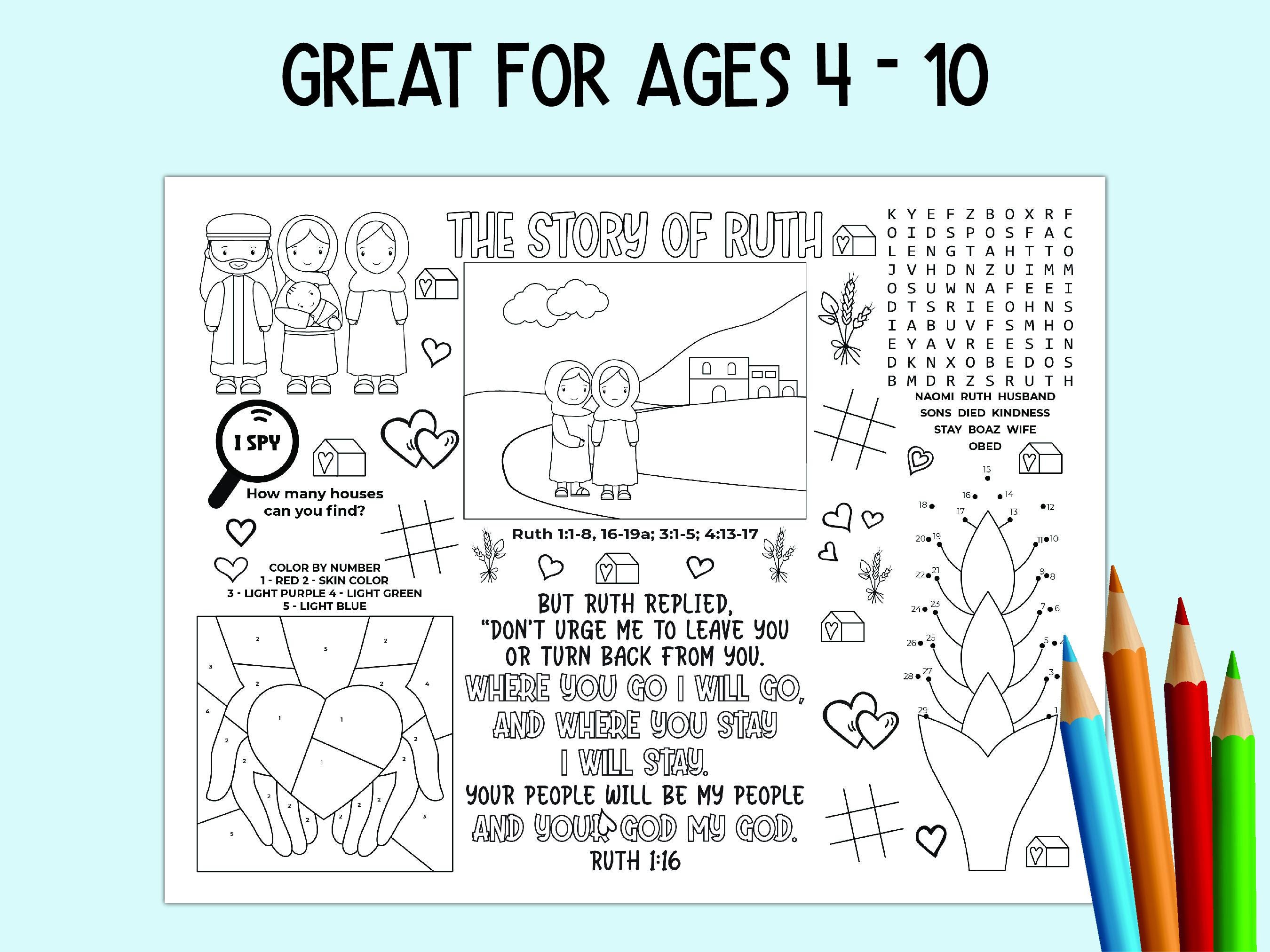 The Story of Ruth Activity Sheet, Children's Church, Bible Activity ...