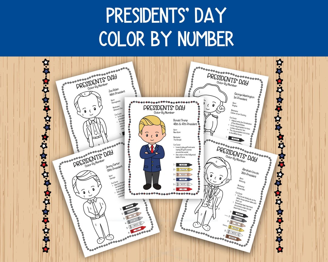 Presidents' Day Color by Number, Inauguration Day Coloring, Classroom ...