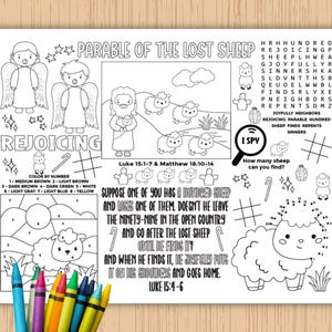 Parable of the Lost Sheep Activity Sheet, Children's Church Activity ...