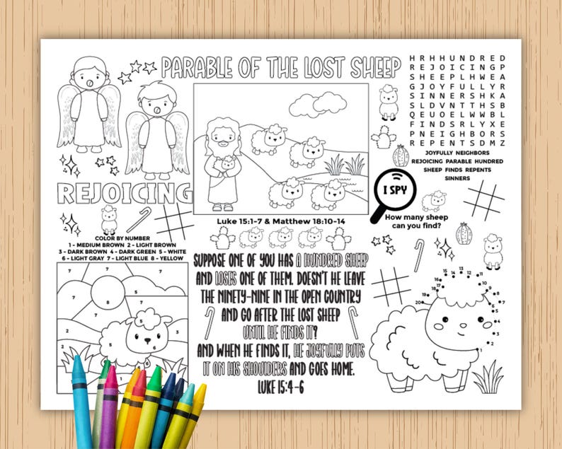 Parable of the Lost Sheep Activity Sheet, Children's Church Activity ...