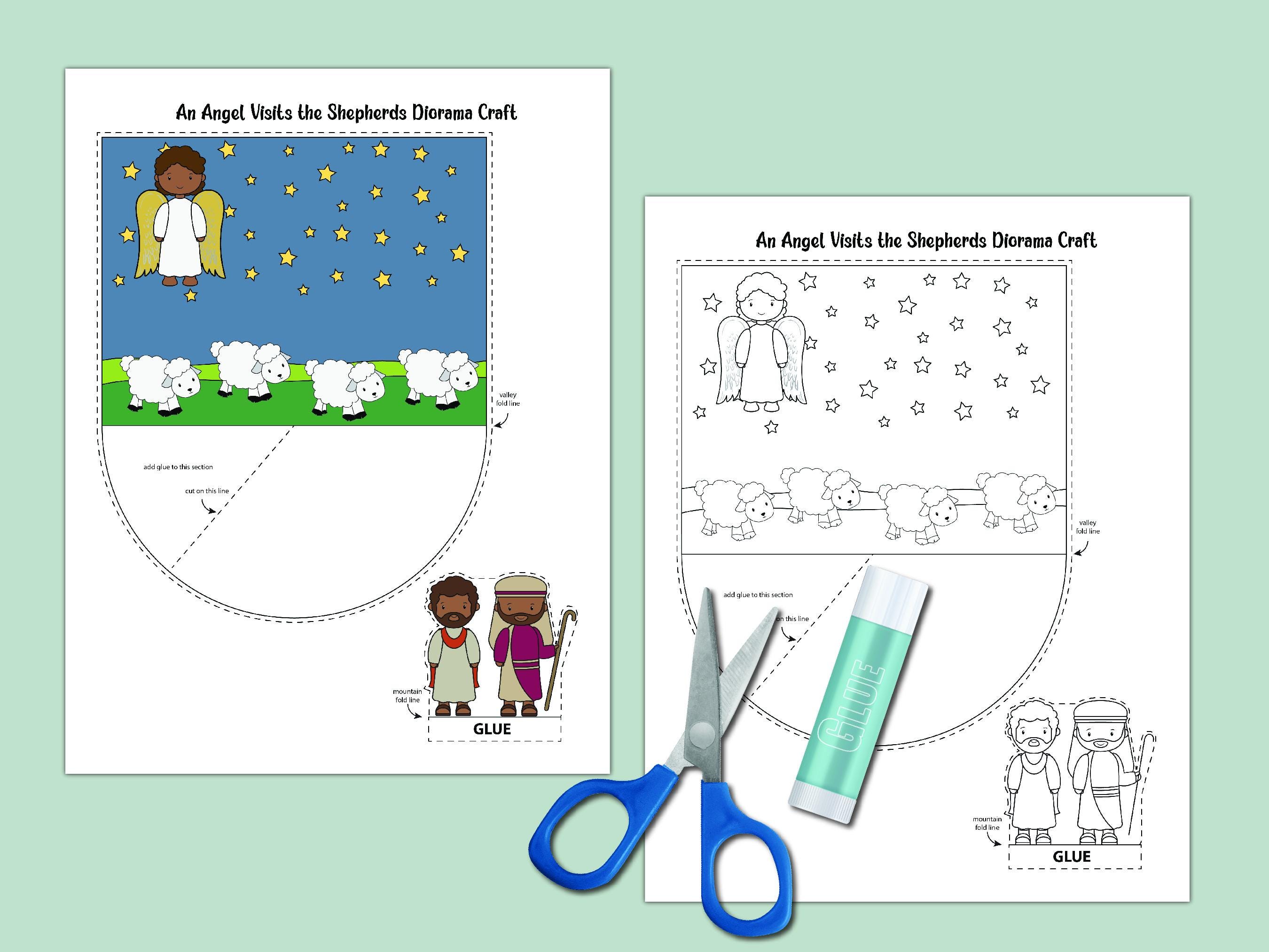 Jesus' Birth Diorama, Angels Visit the Shepherd Dioramas, Bible Story ...