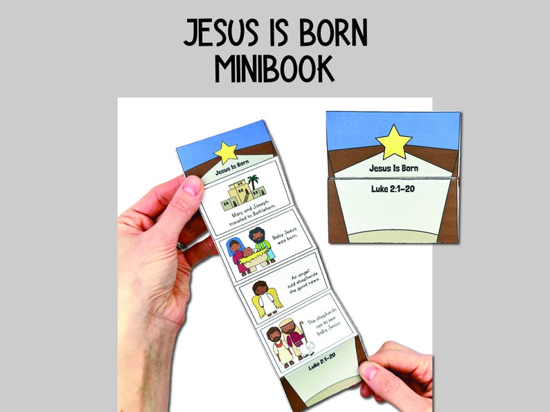 Christmas Story Minibook, Nativity Story Craft, Sunday School or Bible ...