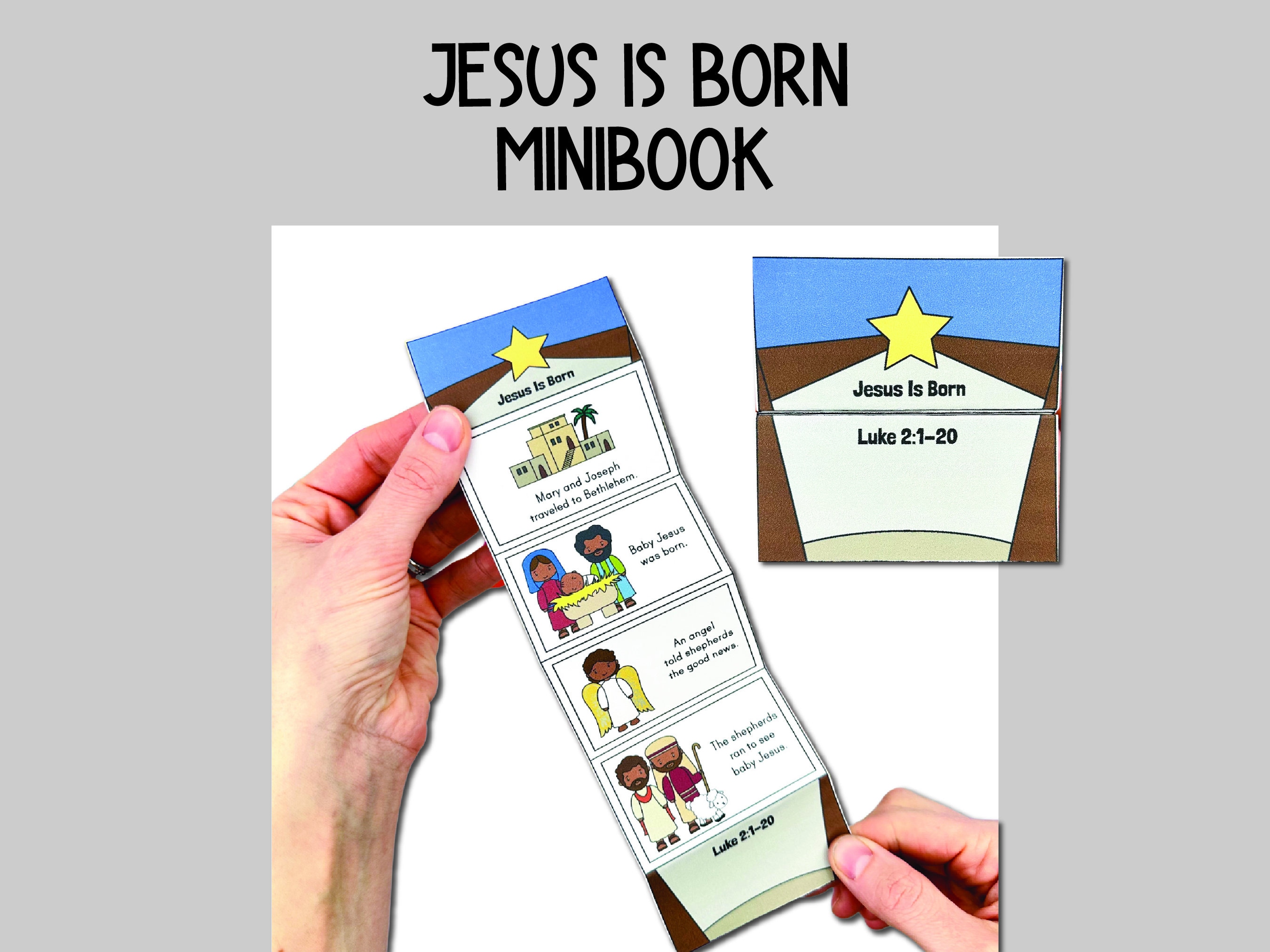 Christmas Story Minibook, Nativity Story Craft, Sunday School or Bible ...