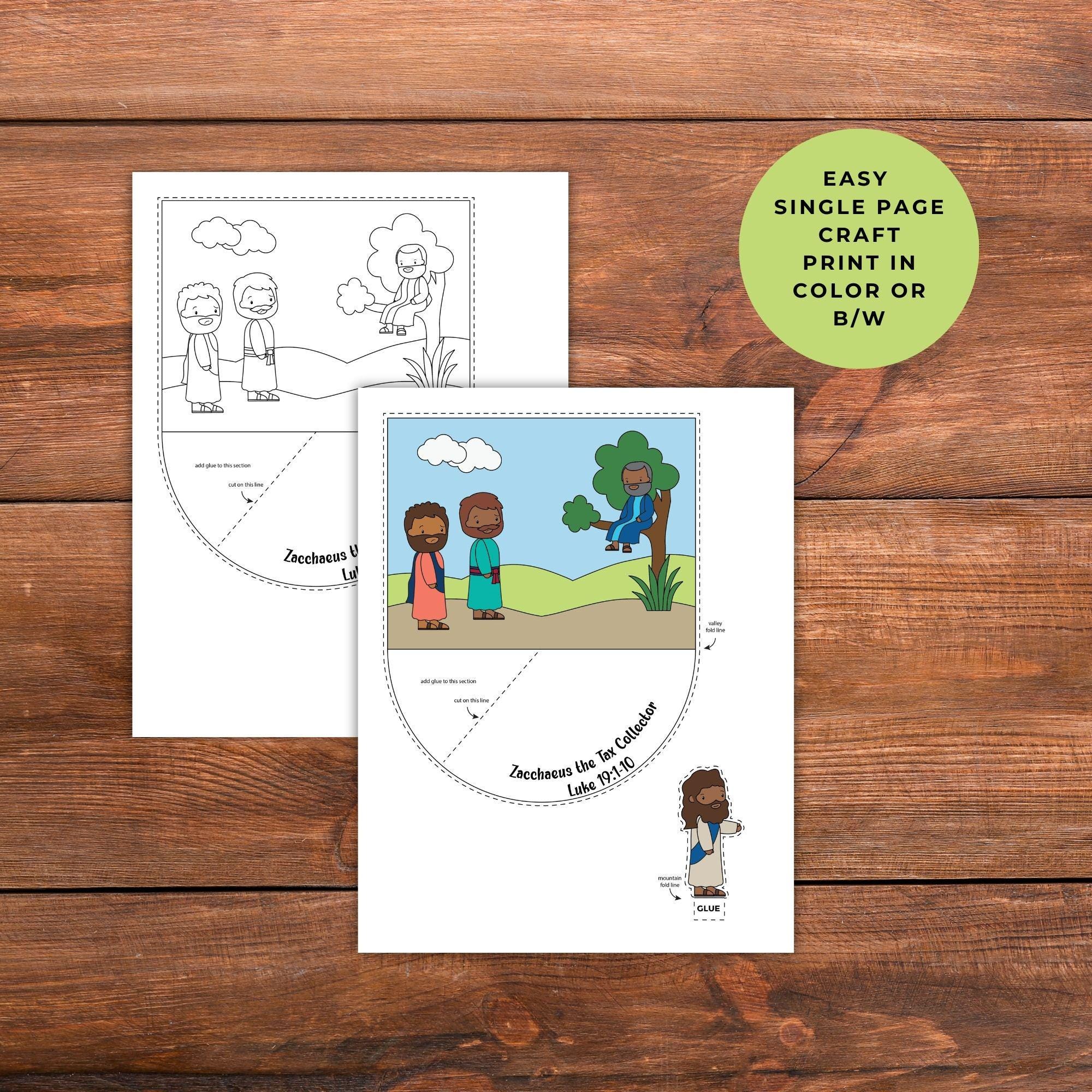 Zacchaeus the Tax Collector 3D Craft, Diorama Craft, Sunday School ...