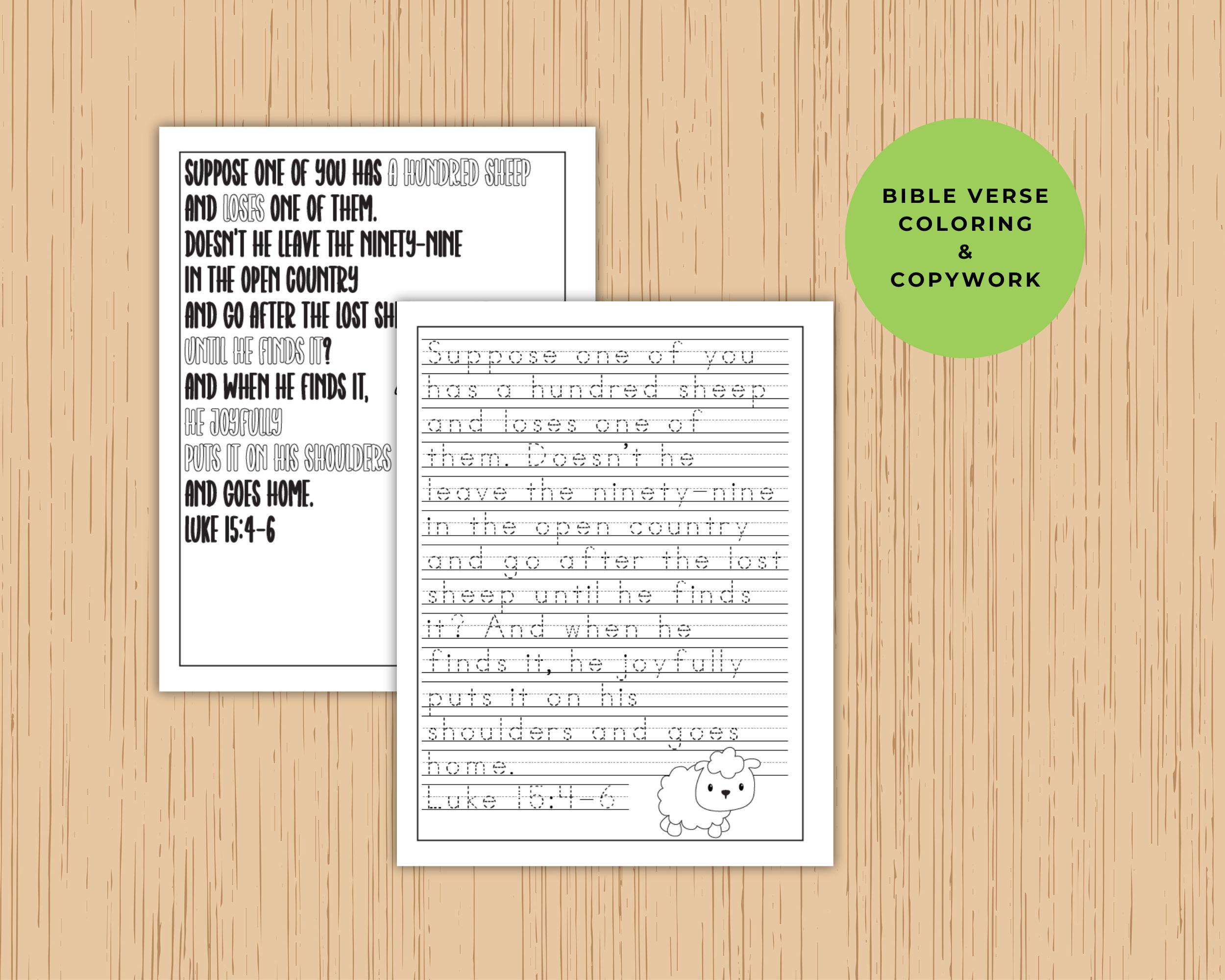 Parable of the Lost Sheep Activity Pages, Sunday School Activities ...