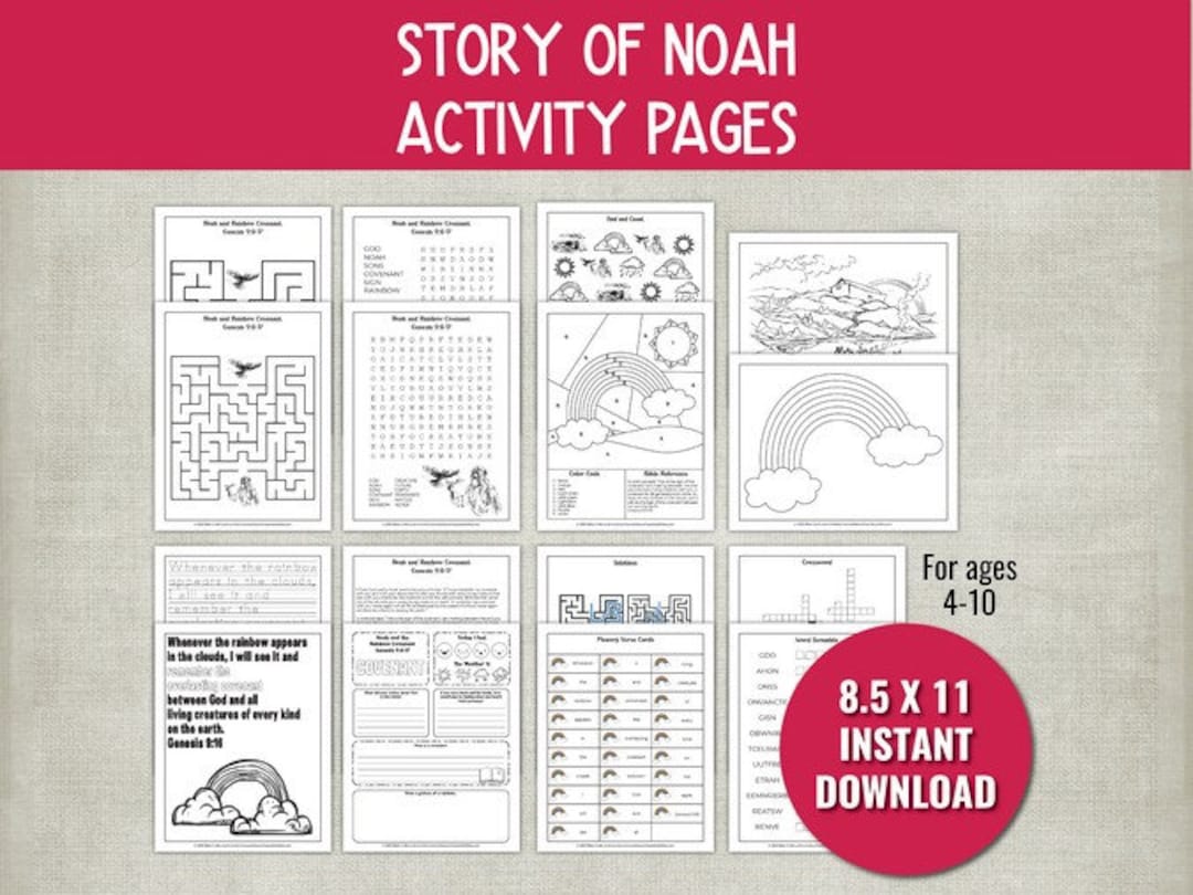 Story of Noah Bible Story Activity Pages, Sunday School Activities, Old ...
