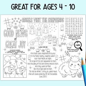 Angels Visit the Shepherds Activity Sheet, Children's Church, Bible ...