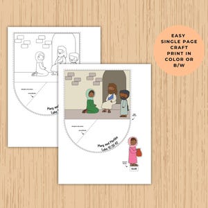 Mary and Martha 3D Craft, Sunday School, Bible Class Activity, Children ...