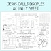 Jesus Calls Disciples Activity Sheet, Children's Church Activity, Bible ...