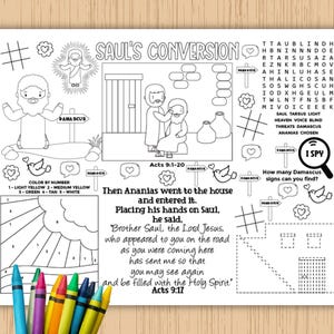 Saul's Conversion Activity Sheet, Children's Church Activity, Bible ...