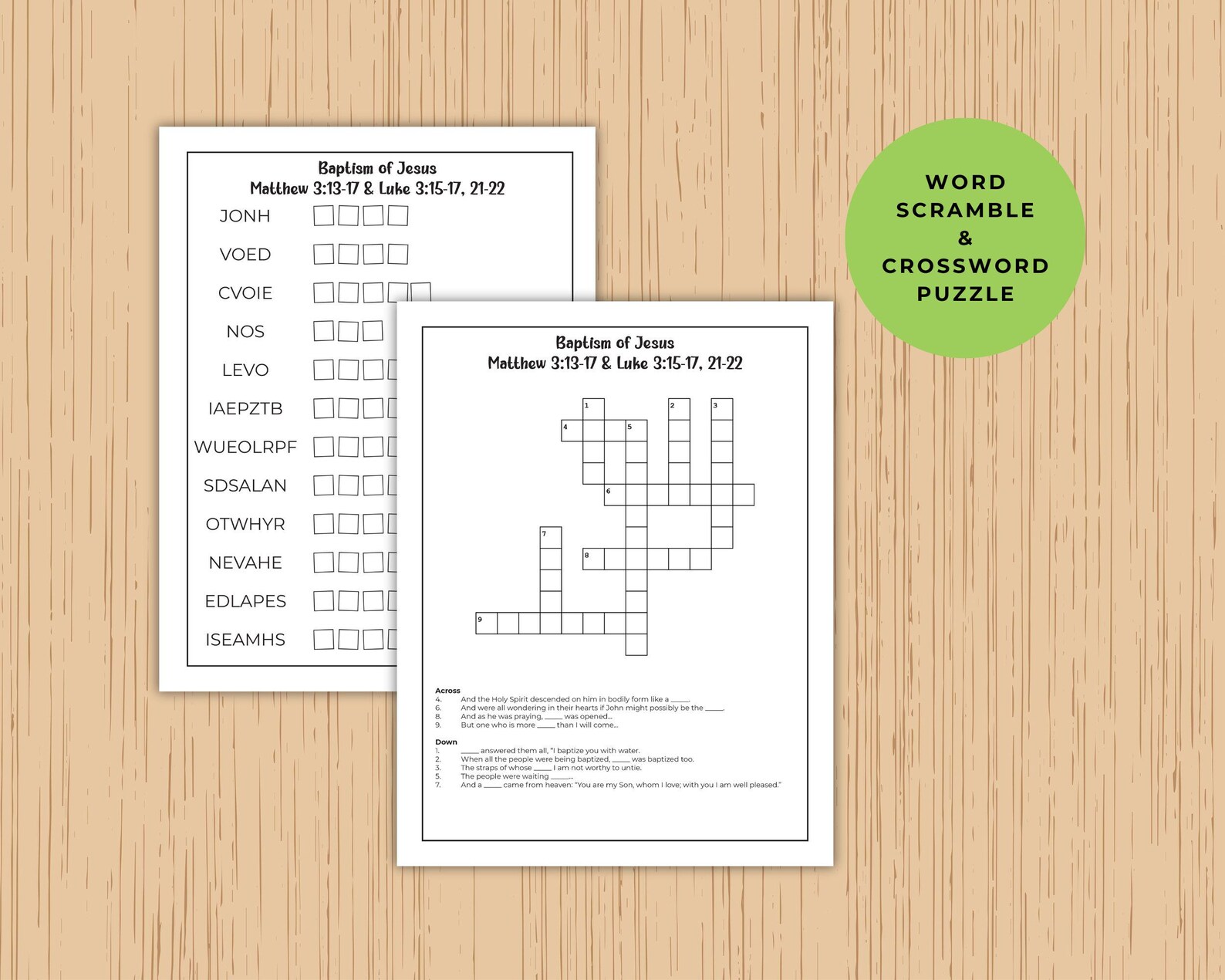 Baptism of Jesus Activity Pages, John Baptizes Jesus, Sunday School ...