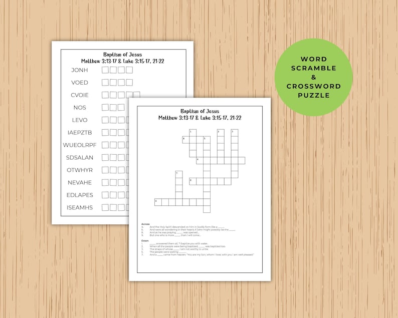 Baptism of Jesus Activity Pages, John Baptizes Jesus, Sunday School ...