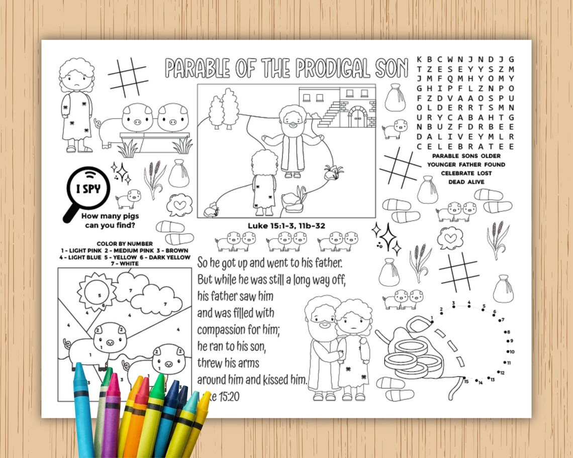 Parable of the Prodigal Son Activity Sheet, Children's Church, Bible ...