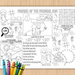 Parable of the Prodigal Son Activity Sheet, Children's Church, Bible ...
