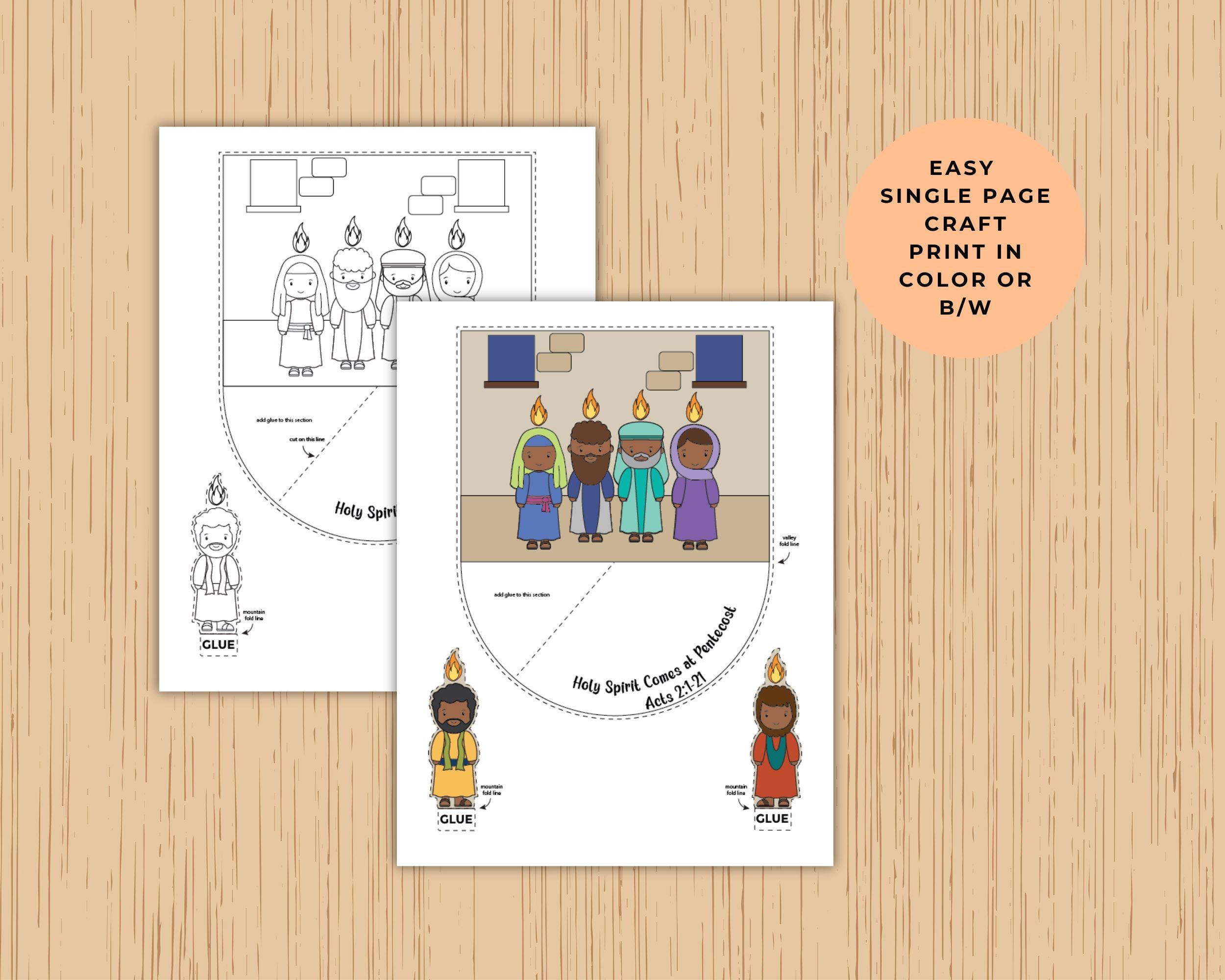 Pentecost 3D Craft, Holy Spirit Comes at Pentecost Craft, Sunday School ...