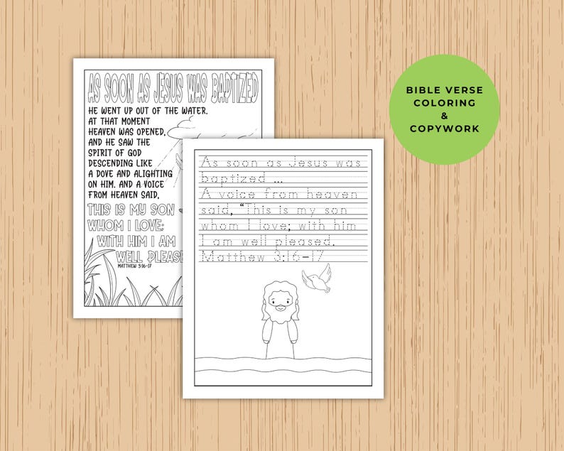 Baptism of Jesus Activity Pages, John Baptizes Jesus, Sunday School ...