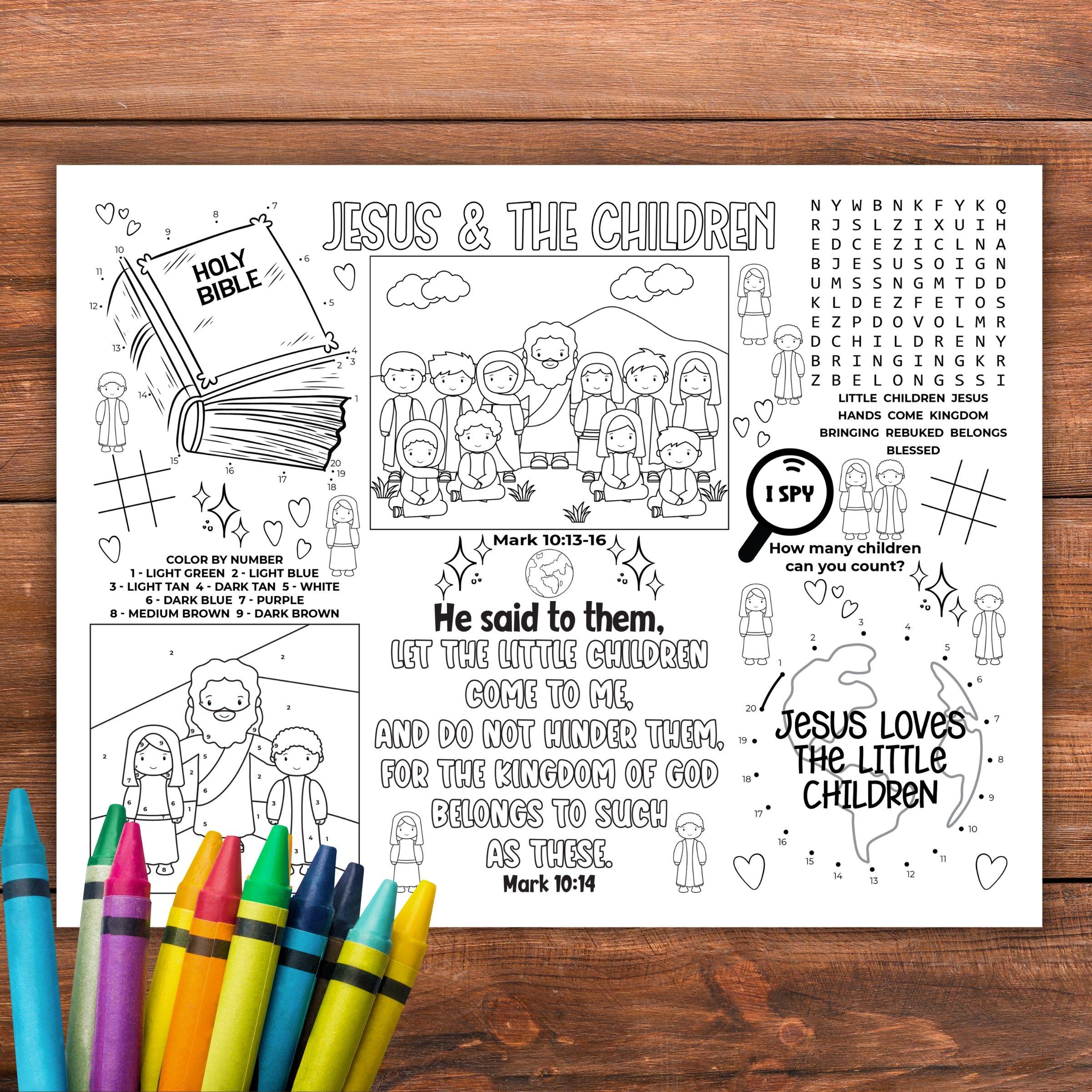 Jesus and the Children Activity Sheet, Children's Church Activity ...