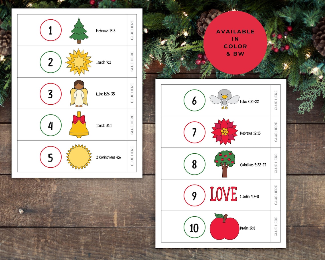 Advent Paper Chain, Countdown to Christmas, Daily Bible Verse, Fun ...