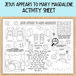 Jesus Appears to Mary Magdalene Activity Sheet, Children's Church ...