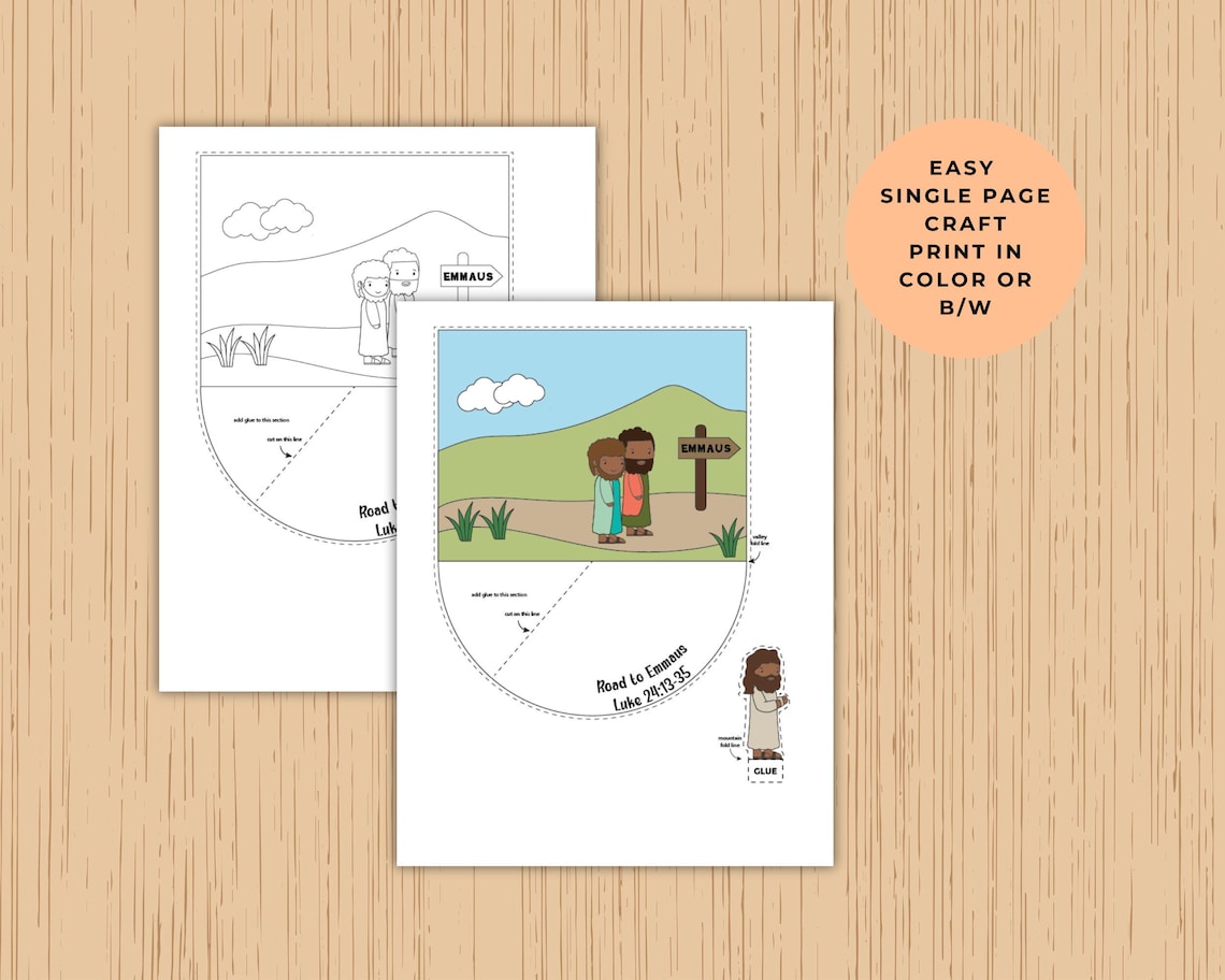 Road to Emmaus 3D Craft, Jesus Appears on the Road to Emmaus, Sunday ...