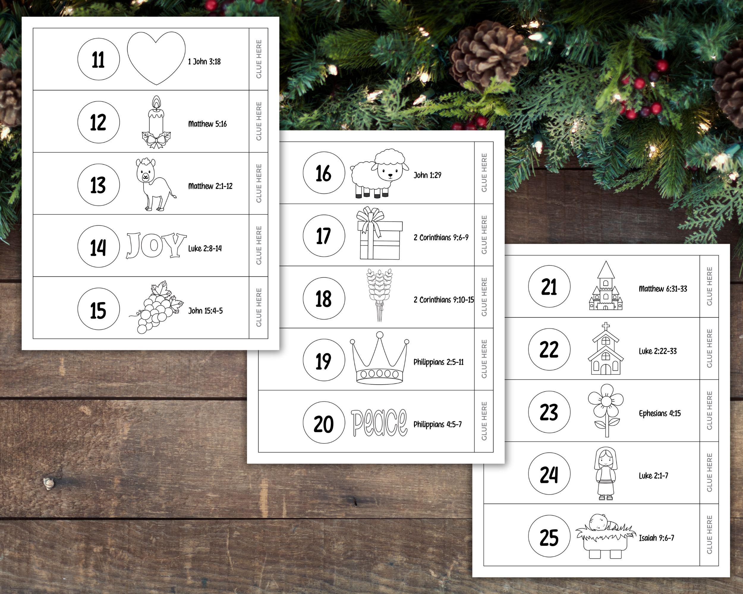 Advent Paper Chain, Countdown to Christmas, Daily Bible Verse, Fun ...