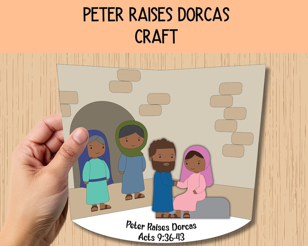 Peter Raises Dorcas 3D Craft, Dorcas Restored to Life Craft, Sunday ...