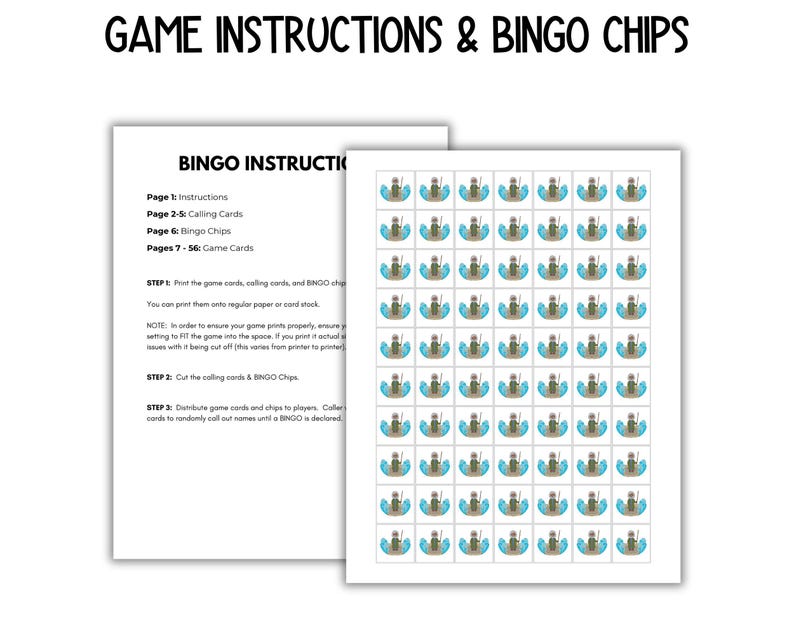 Moses and the Exodus Bingo Game, 50 Printable Bingo Cards, Fun Children ...