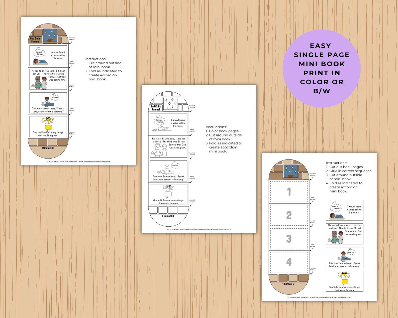 God Calls Samuel, Bible Story Craft, Sunday School Activity, Printable ...