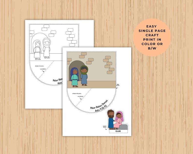 Peter Raises Dorcas 3D Craft, Dorcas Restored to Life Craft, Sunday ...