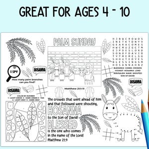 Palm Sunday Activity Sheet, Children's Church Activity, Bible Activity ...
