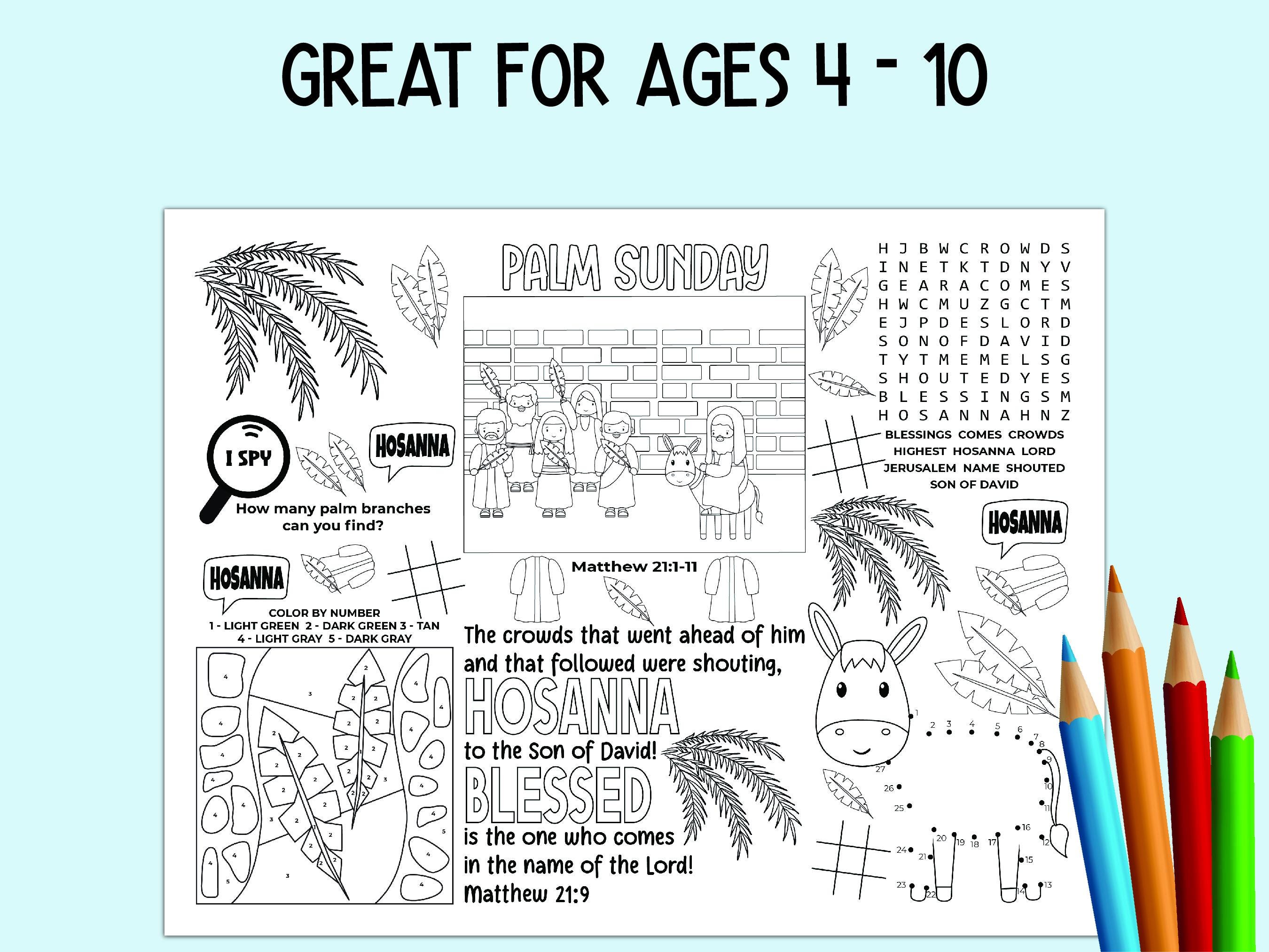 Palm Sunday Activity Sheet, Children's Church Activity, Bible Activity ...