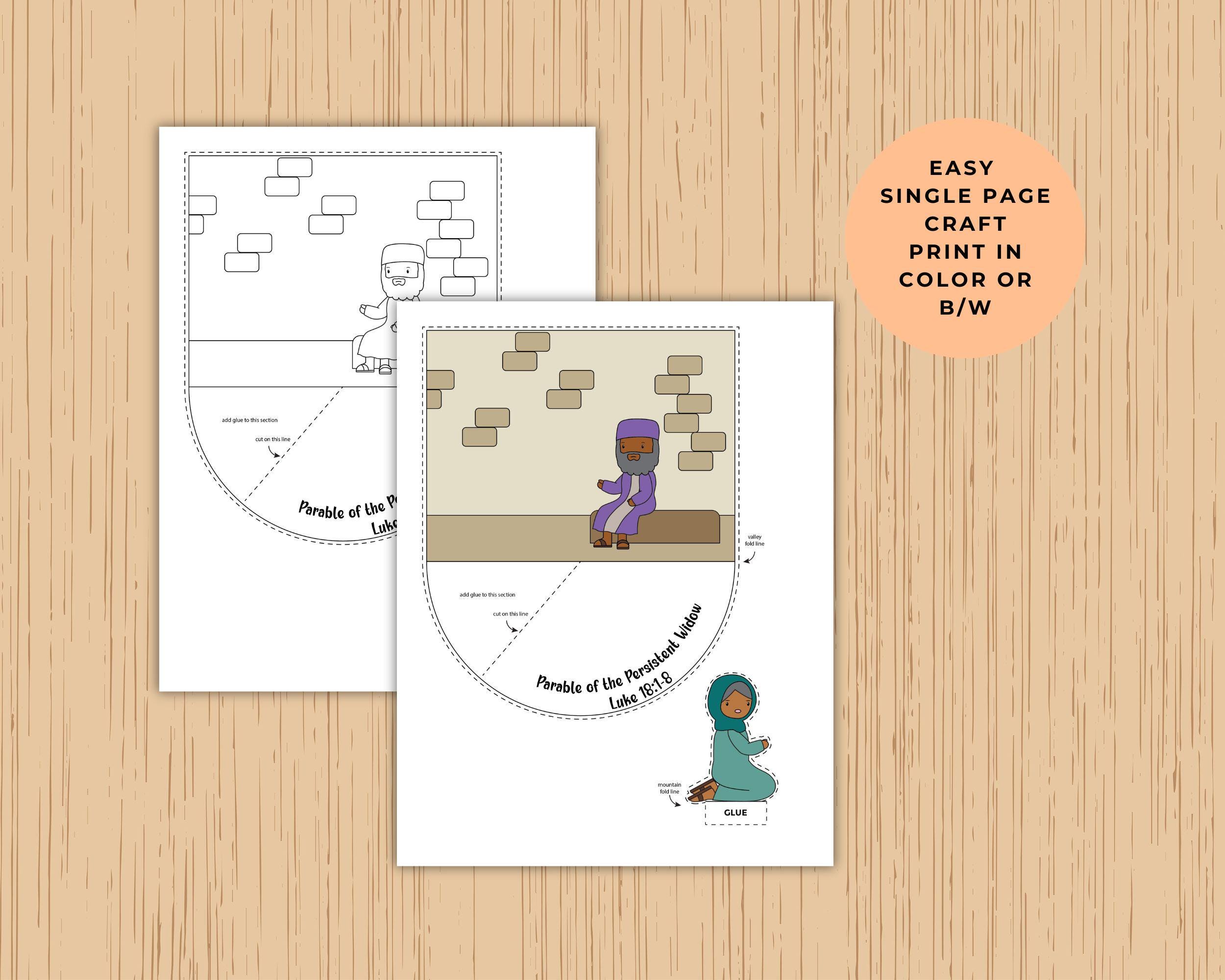 Parable of the Persistent Widow 3D Craft, Widow and Unjust Judge ...
