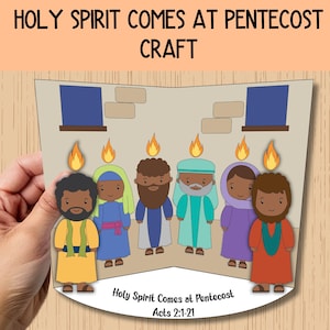 Pentecost 3D Craft, Holy Spirit Comes at Pentecost Craft, Sunday School ...