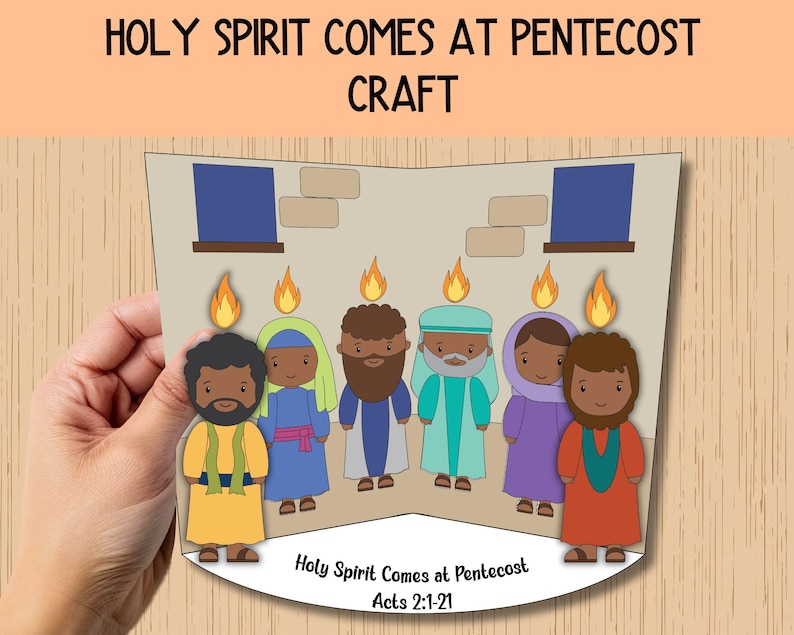 Pentecost 3D Craft, Holy Spirit Comes at Pentecost Craft, Sunday School, Bible Class Activity ...